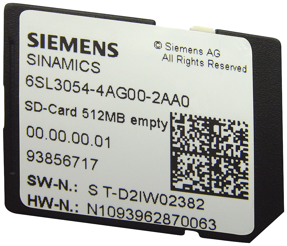 6SL30547EG002BA0 – D-CARD 512MB,SINAMICS G120,W/LIC.V4.06 – RK Controls